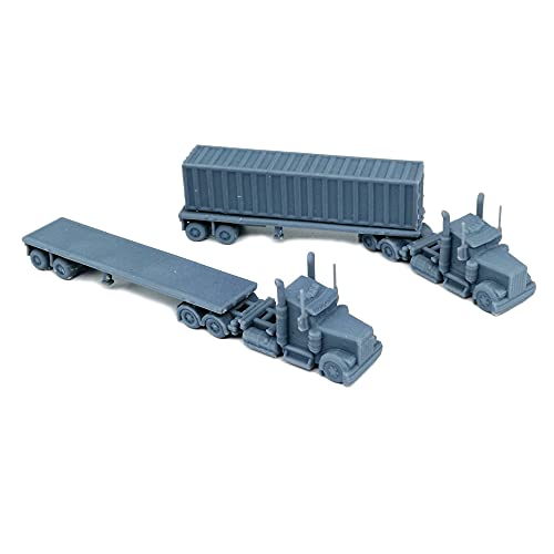 Outland Models Railroad Scenery Big Rig Semi Truck Set 1:160 N Scale