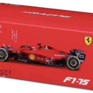 Bburago - 1/43 Scale Model Compatible with Ferrari Replica Miniature Compatible with Scuderia F1-75 # 55 Compatible with Carlos Sainz Replica Model 2022 Racing