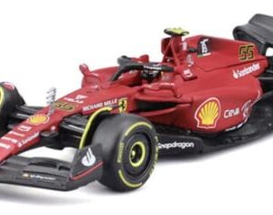 Bburago - 1/43 Scale Model Compatible with Ferrari Replica Miniature Compatible with Scuderia F1-75 # 55 Compatible with Carlos Sainz Replica Model 2022 Racing