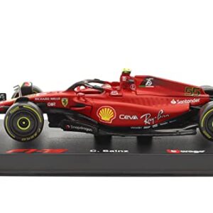 Bburago - 1/43 Scale Model Compatible with Ferrari Replica Miniature Compatible with Scuderia F1-75 # 55 Compatible with Carlos Sainz Replica Model 2022 Racing