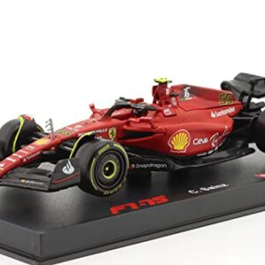 Bburago - 1/43 Scale Model Compatible with Ferrari Replica Miniature Compatible with Scuderia F1-75 # 55 Compatible with Carlos Sainz Replica Model 2022 Racing