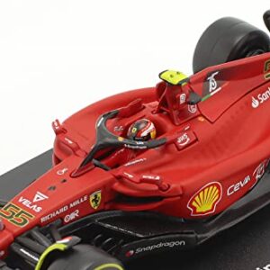 Bburago - 1/43 Scale Model Compatible with Ferrari Replica Miniature Compatible with Scuderia F1-75 # 55 Compatible with Carlos Sainz Replica Model 2022 Racing