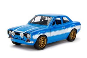 jada toys 1:24 fast & furious – brian’s ford escort rs2000 mk1, blue with white stripes