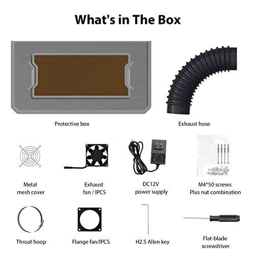 ATEZR Enclosure for Laser Engraver with Pipe and Exhaust Fan, 29.92x28.74x15.75 Inch Foldable Flame Retardant Laser Engraving Machine Protective Cover for Most Laser Cutter Machine