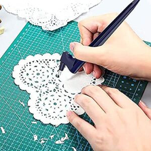 Aesackir Craft Cutting Tools,360Degree Rotating Handheld Engraving Pen,Craft Cutting Tools Pen,Stainless Steel Craft Knives Paper-Cutting Tool with 3 Cutter Heads for Craft,Hobby,Scrapbooking,Stencil