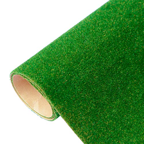 RuiyiF Model Train Grass Mat 16.1 x 39.4 Inches, Artificial Model Grass for Crafts Decoration Train Scenery Miniature Doll House