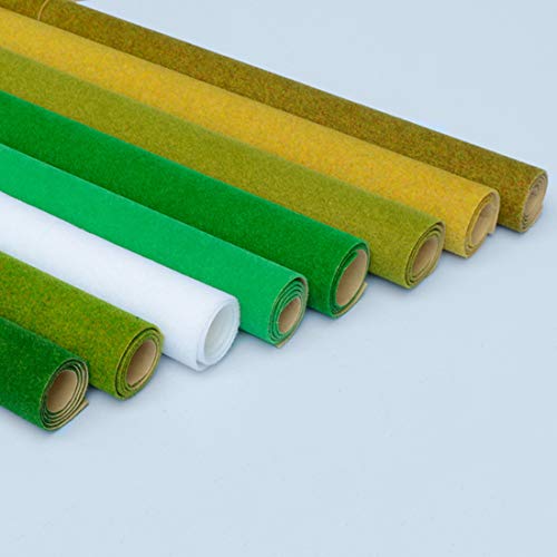 RuiyiF Model Train Grass Mat 16.1 x 39.4 Inches, Artificial Model Grass for Crafts Decoration Train Scenery Miniature Doll House