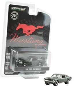 greenlight x premium hobbies highland green 1968 ford mustang gt 1:64 scale diecast car 51414