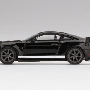 Truescale Miniatures Model Car Compatible with Ford Mustang Shelby GT500 Shadow Black Limited Edition 1/64 Diecast Model Car MGT00334