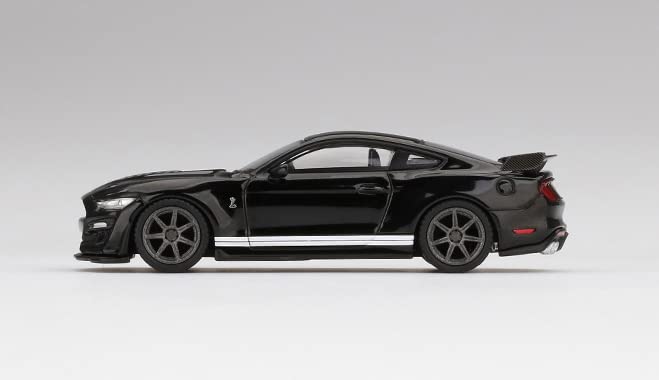 Truescale Miniatures Model Car Compatible with Ford Mustang Shelby GT500 Shadow Black Limited Edition 1/64 Diecast Model Car MGT00334