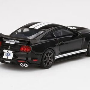 Truescale Miniatures Model Car Compatible with Ford Mustang Shelby GT500 Shadow Black Limited Edition 1/64 Diecast Model Car MGT00334