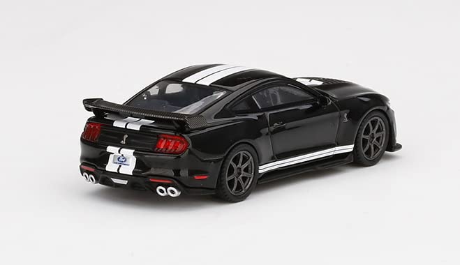 Truescale Miniatures Model Car Compatible with Ford Mustang Shelby GT500 Shadow Black Limited Edition 1/64 Diecast Model Car MGT00334