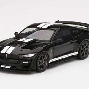 Truescale Miniatures Model Car Compatible with Ford Mustang Shelby GT500 Shadow Black Limited Edition 1/64 Diecast Model Car MGT00334