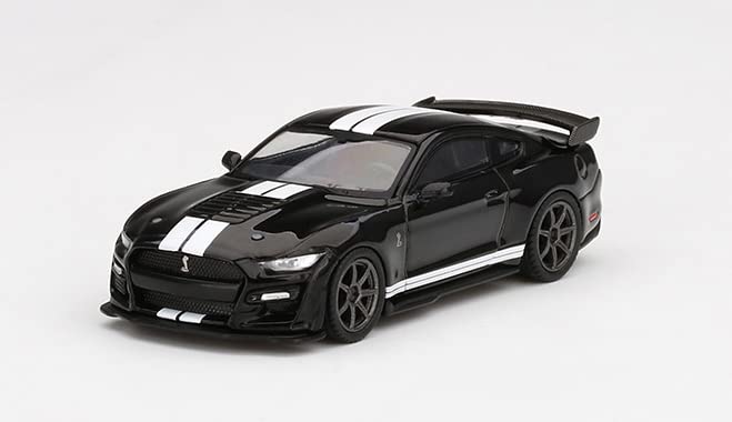 Truescale Miniatures Model Car Compatible with Ford Mustang Shelby GT500 Shadow Black Limited Edition 1/64 Diecast Model Car MGT00334