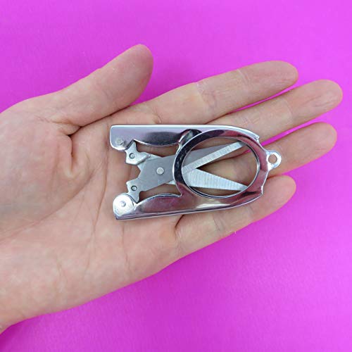 Ouyatoyu 6pcs Stainless Steel Folding Pocket Portable Foldable Mini Travel Scissors Small Scissors Paper Thread Snips Craft Cutter Pointy Sewing Yarn Cutter, Fold Up Scissors