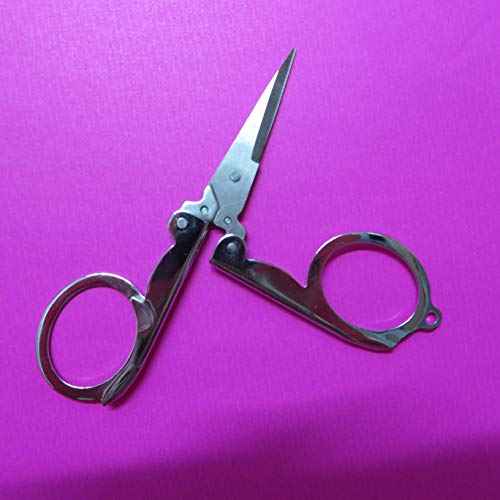 Ouyatoyu 6pcs Stainless Steel Folding Pocket Portable Foldable Mini Travel Scissors Small Scissors Paper Thread Snips Craft Cutter Pointy Sewing Yarn Cutter, Fold Up Scissors