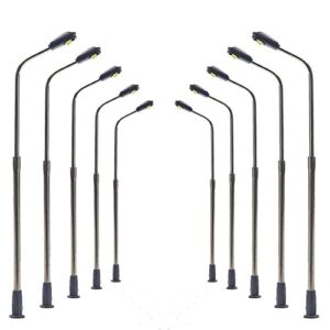 lqs06 10pcs model railway train lamp post street lights bright white lamps n scale leds new