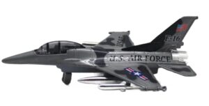 f16 fighter jet gray diecast pull back action (no display box) 7.5 x 5.5 x 2.5