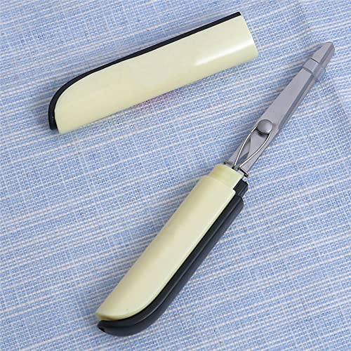 MOTZU Set of 2 Portable Safe Scissor, Multipurpose Mini Folding Paper Cutting Scissors, Office School Supplies for Craft Sewing DIY Scrapbooking