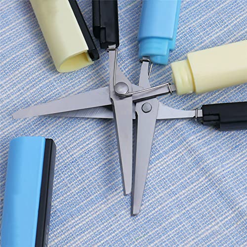 MOTZU Set of 2 Portable Safe Scissor, Multipurpose Mini Folding Paper Cutting Scissors, Office School Supplies for Craft Sewing DIY Scrapbooking