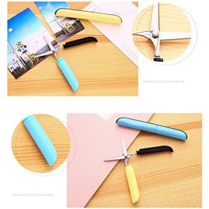 MOTZU Set of 2 Portable Safe Scissor, Multipurpose Mini Folding Paper Cutting Scissors, Office School Supplies for Craft Sewing DIY Scrapbooking