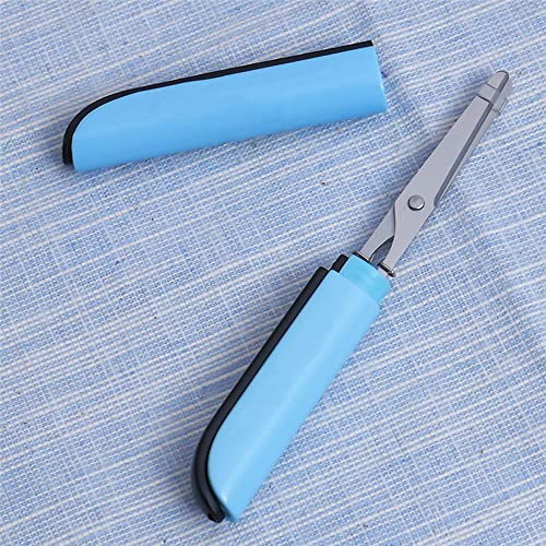 MOTZU Set of 2 Portable Safe Scissor, Multipurpose Mini Folding Paper Cutting Scissors, Office School Supplies for Craft Sewing DIY Scrapbooking