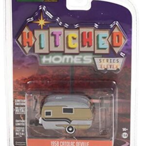 Greenlight 34110-B Hitched Homes Series 11 - 1958 Catolac DeVille Travel Trailer - Gold, Black and Aluminum 1:64 Scale