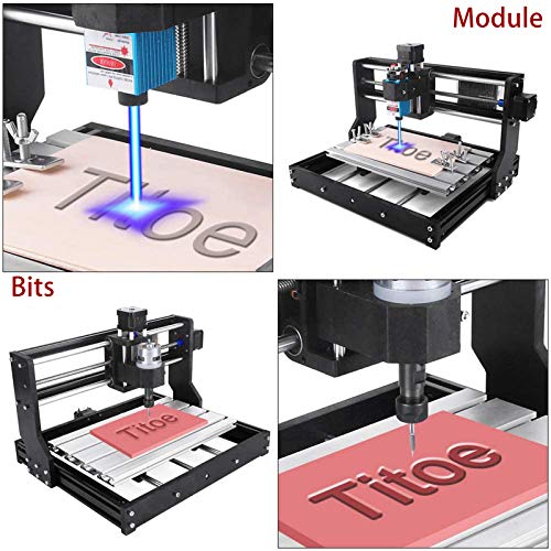 2 in 1 7000mW CNC 3018 Pro Engraver Machine,GRBL Control 3 Axis DIY Router Kit Plastic Acrylic PCB PVC Wood Carving Milling Engraving Machine with Offline Controller+10PCS Router Bit