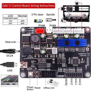 2 in 1 7000mW CNC 3018 Pro Engraver Machine,GRBL Control 3 Axis DIY Router Kit Plastic Acrylic PCB PVC Wood Carving Milling Engraving Machine with Offline Controller+10PCS Router Bit