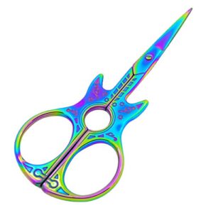 milisten guitar embroidery scissor vintage stainless steel shears sharp cutter for diy craft needlework 114x50x4mm (colored titanium)