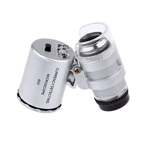 60X Mini Illuminated Jeweler LED UV Lens Loupe with Kare and Kind Retail Package (2pcs 60X)