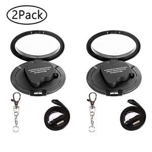 Jiusion 2 Pack Portable Lighted LED Illuminated Jewelry Magnifier 30X 60X Wearable Handheld Dual Lens Eye Loupe Magnifying Glasses Micro Microscope with Keychain and Lanyard