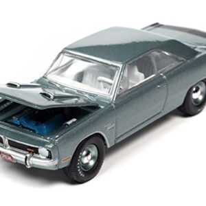 1971 Dart Swinger 340 Special Light Gunmetal Gray Met w/Black Tail Stripe Vintage Muscle Ltd Ed 1/64 Diecast Model Car by Auto World 64362-AWSP105 A