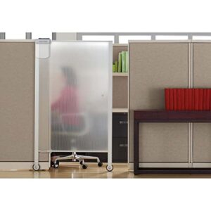 quartet workstation privacy screen, 64″ x 38″, for cubicle or office, adjustable height, sliding, sturdy aluminum frame, includes attachable whiteboard (wps2000)