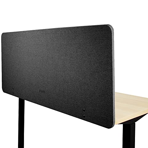 VIVO Clamp-on 60 x 24 inch Privacy Panel, Sound Absorbing Cubicle Desk Divider, Acoustic Partition, Dark Gray, PP-1-V060D