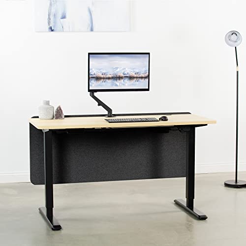 VIVO Clamp-on 60 x 24 inch Privacy Panel, Sound Absorbing Cubicle Desk Divider, Acoustic Partition, Dark Gray, PP-1-V060D