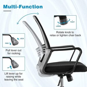 Drafting Chair, Tall Office Chair with Adjustable Foot Ring, Standing Desk Chair with Ergonomic Lumbar Support and Adjustable Armrests, Swivel Rolling Tall Chair, Breathable Mesh, Height Adjustable