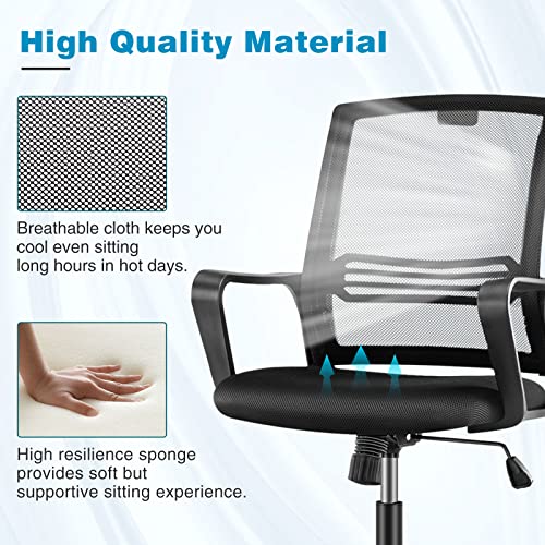 Drafting Chair, Tall Office Chair with Adjustable Foot Ring, Standing Desk Chair with Ergonomic Lumbar Support and Adjustable Armrests, Swivel Rolling Tall Chair, Breathable Mesh, Height Adjustable