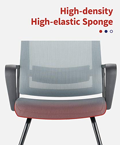 CLATINA Office Guest Chair with Lumbar Support and Mid Back Mesh Space Air Grid Series for Reception Conference Room Gray