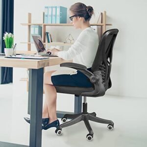 Modoway Desk Chairs with Wheels and Arms Ergonomic Mesh Office Chair with 300LBS Capacity (Black-1Unit)