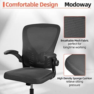 Modoway Desk Chairs with Wheels and Arms Ergonomic Mesh Office Chair with 300LBS Capacity (Black-1Unit)