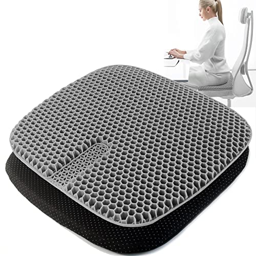 Gel Seat Cushion for Long Sitting, Extra Large Gel Cushion for wheelchair Reduce Sweat, Desk Chair Cushion, Seat Cushion for back pain/for Car/for Office Chairs/for kitchen chairs/ for Pressure Relief