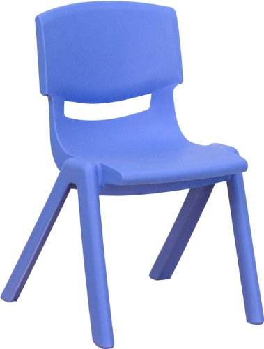 Flash Furniture 10 Pack Blue Plastic Stackable School Chair with 12'' Seat Height