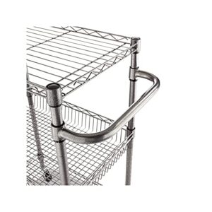 Alera 3-Tier Wire Rolling Cart, 3-Tier Wire Rolling Cart,28w x 16d x 39h, Black Anthracite