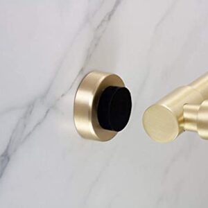 EVI | Wall Mounted Doorstop | Natural Silicone | Adhesive or Screw Installation | Brass Matte | Mod. I-254 (Brass Matte - Black Rubber)