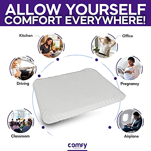 Gel Seat Cushion for Long Sitting - Purple Seat Cushion for Office Chair- Egg Crate Cushion for Pressure Relief and Back Pain - Cooling Double Gel Seat Cushion for Car, Wheelchair, Computer Chair