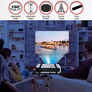 WTC Projector Stand, Laptop Tripod Stand Adjustable Height 22.5 inch to 63 inch with Gooseneck Phone Holder with Mouse Tray, Portable Projector Stand Tripod for Outdoor Movies- DJ Racks Holder Mount