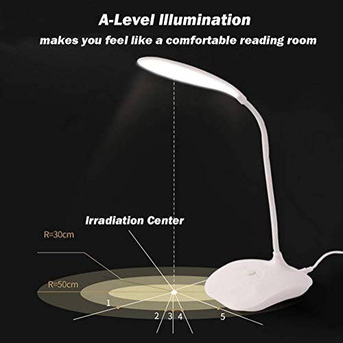 LED Table Lamp,Portable Eye-Protected Flexible Gooseneck Small Desk Lights for Dorm Study Office Bedroom-USB or 3 AA Batteries Powered -Not Include Batteries(1 Pack)