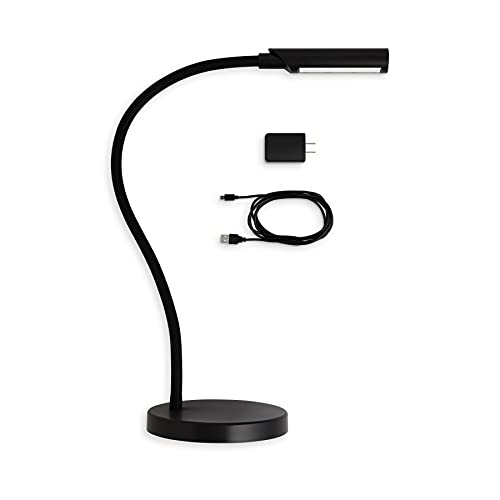 Reliable UberLight Flex 4200TL Task Light – LED Portable Desk Light with Round Base, USB Connection, 26.5” Flexible Gooseneck, 270° Rotational Head, and up to 60,000 Hours of Use (Black)