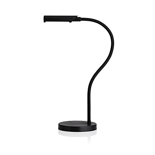 Reliable UberLight Flex 4200TL Task Light – LED Portable Desk Light with Round Base, USB Connection, 26.5” Flexible Gooseneck, 270° Rotational Head, and up to 60,000 Hours of Use (Black)